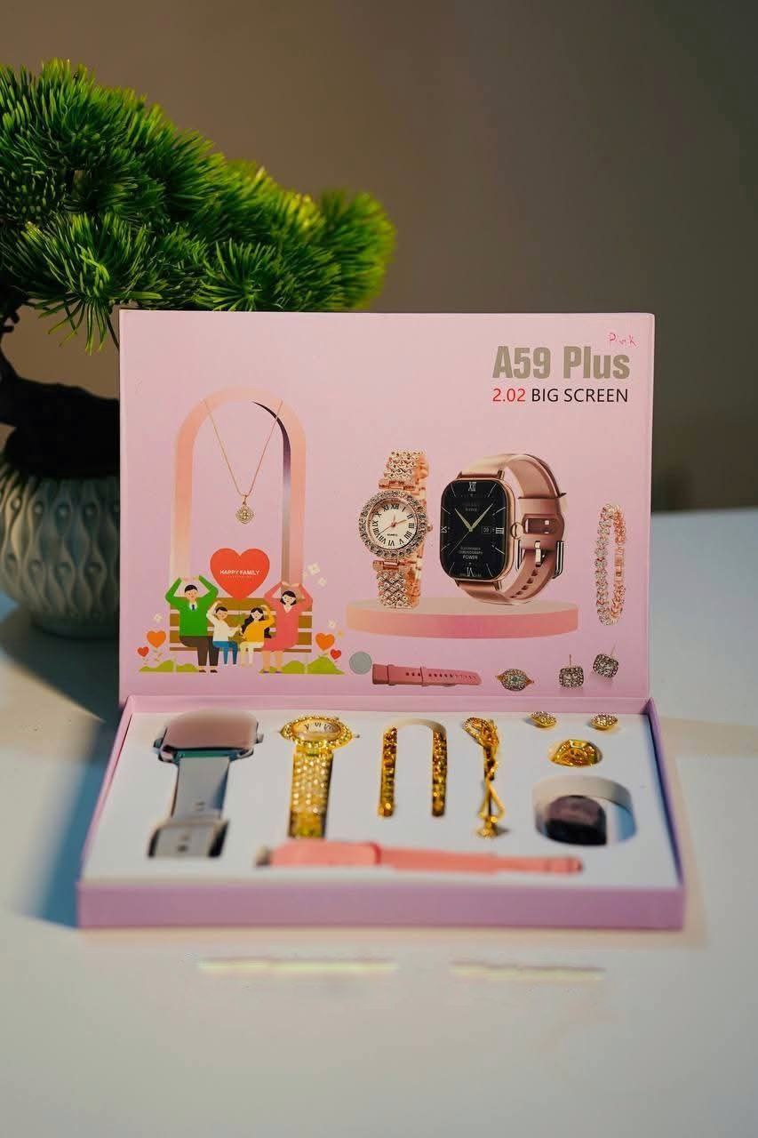 A58 Plus Smartwatch Combo Set – Ladies Premium Gift Box (2.02” Big ...
